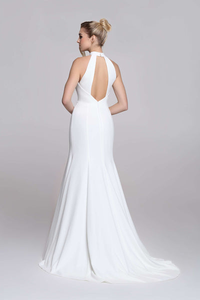 FLYNN wedding dress | modern mermaid dress with halter neck – SADONI ...